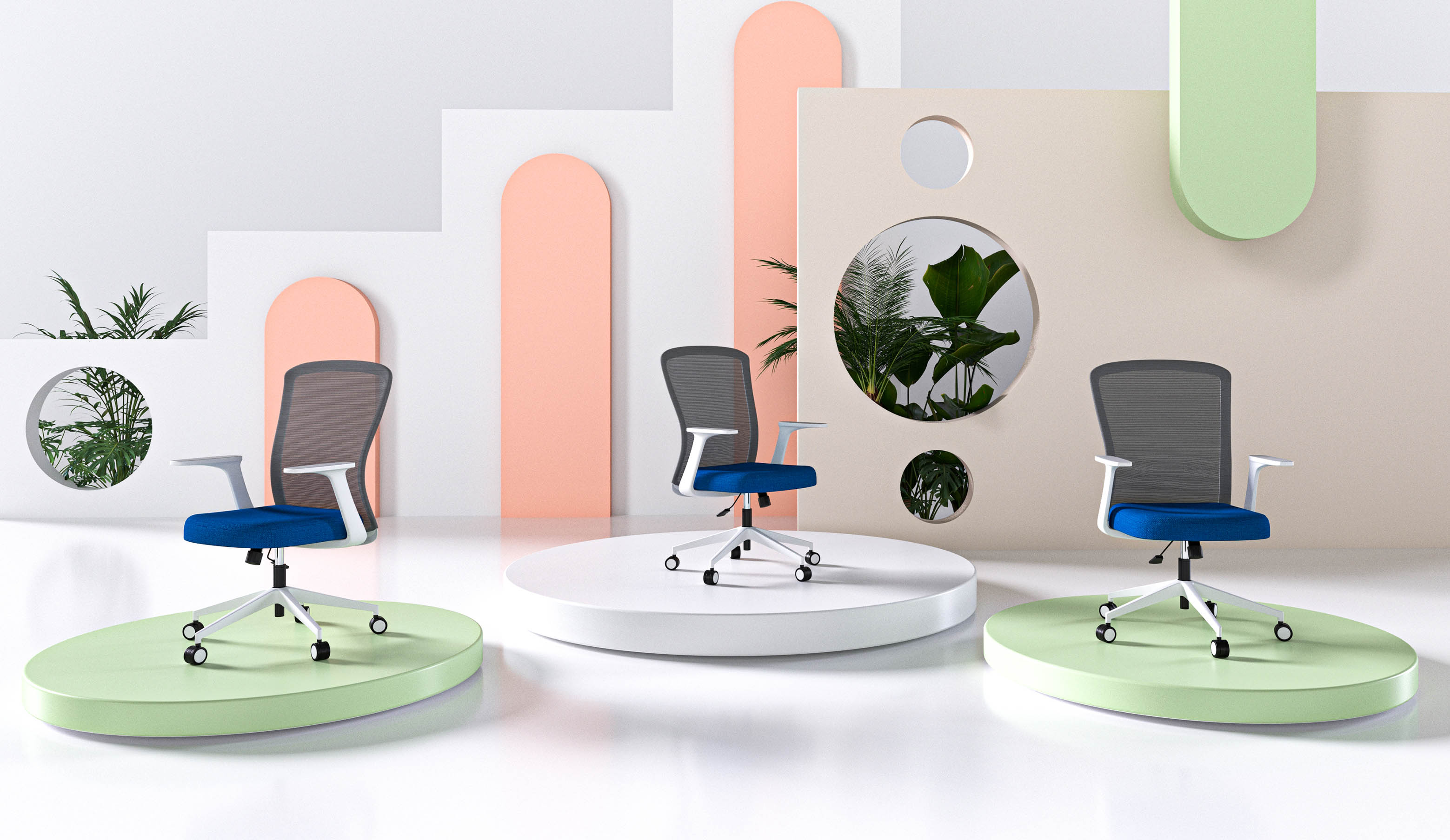 Gray KIBO Semi-Executive Chair: Aesthetic and Ergonomic | Gebesa